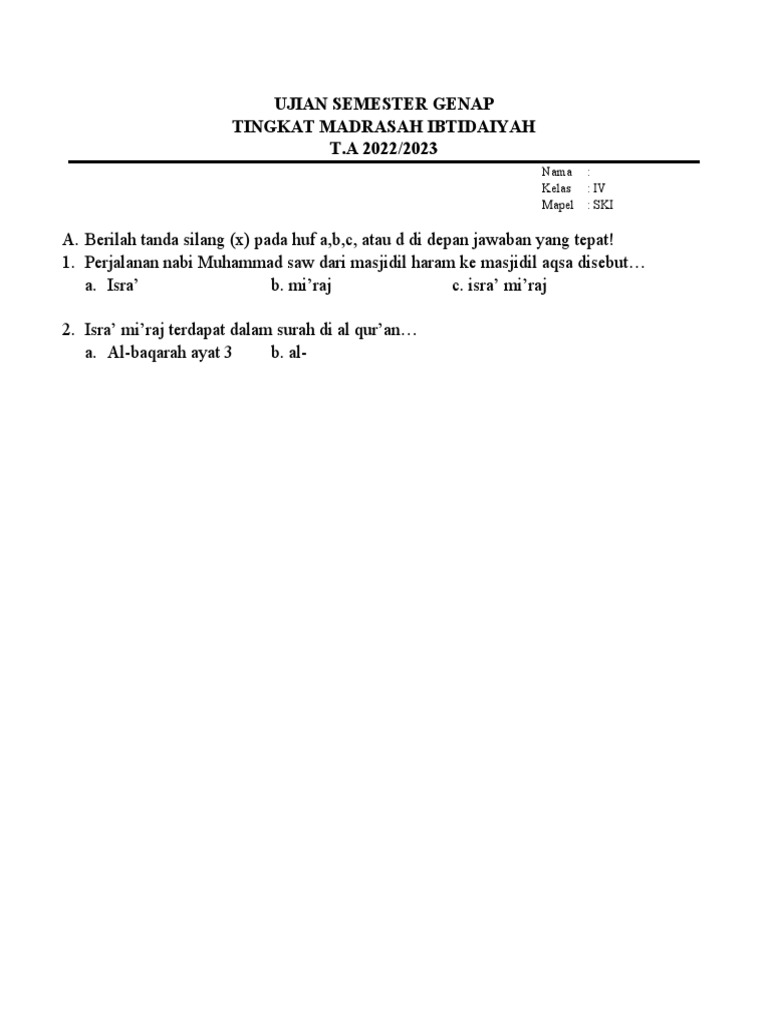 Ujian Semester Genap | PDF