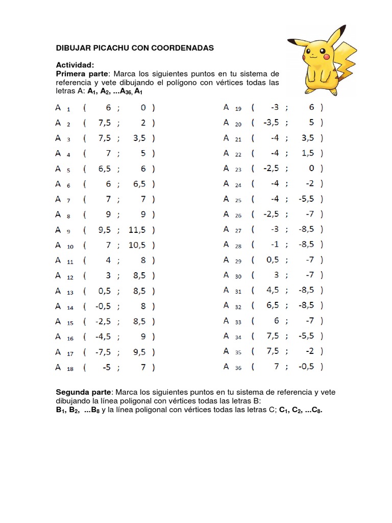 Picachu Con Coordenadas | PDF | Métodos y materiales de enseñanza