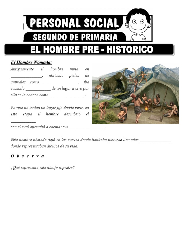 El Hombre Pre Historico para Segundo de Primaria | PDF