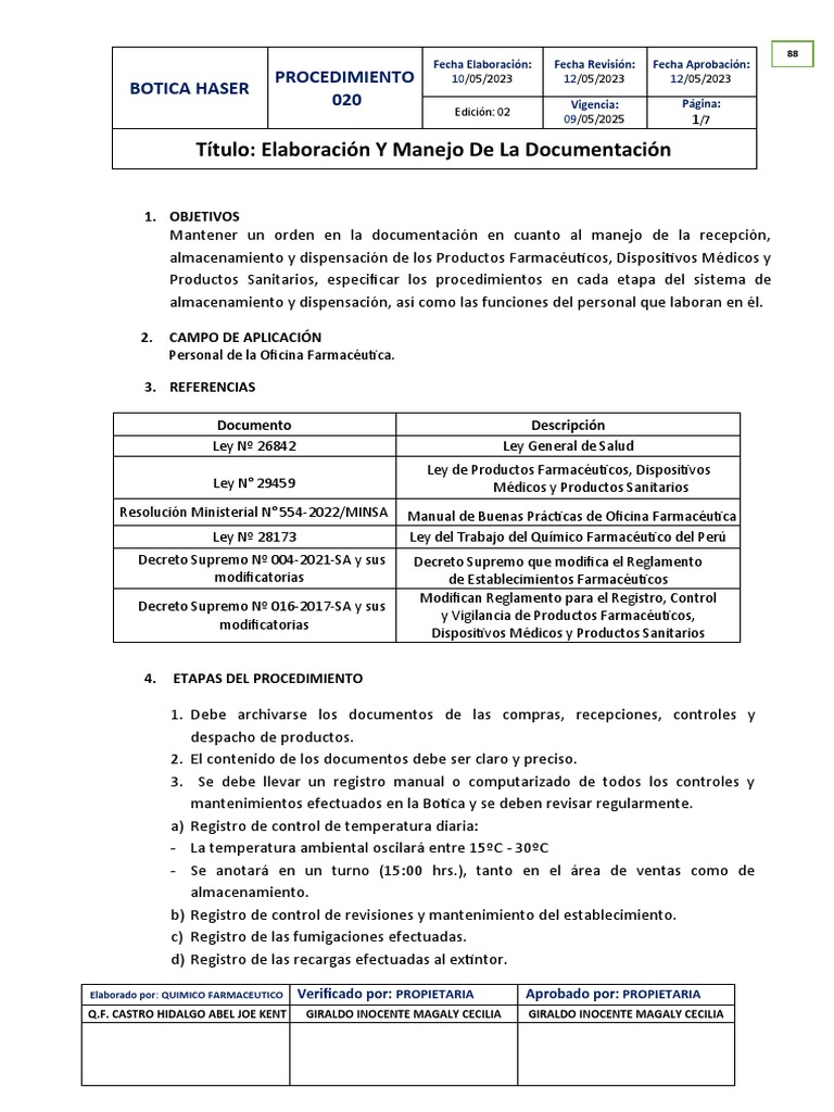 Poe 20 Elaboracion y Manejo de La Documentacion | PDF
