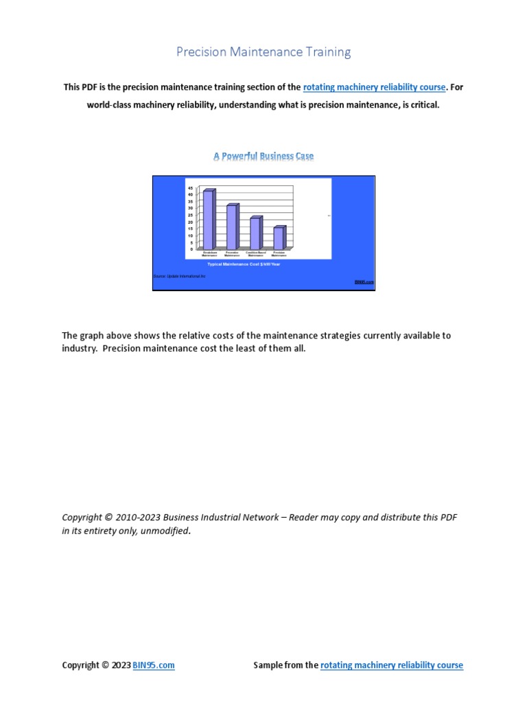 Precision Maintenance Training | PDF | Bearing (Mechanical ...