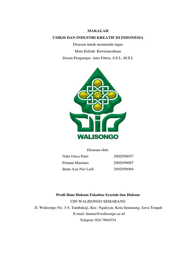 Makalah - 11 - UMKM Dan Industri Kreatif Di Indonesia | PDF | Bisnis