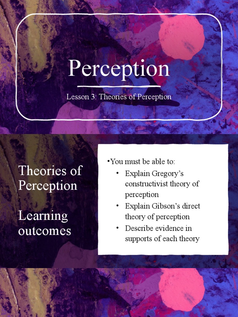 l4 Theories of Perception | Download Free PDF | Perception | Experience
