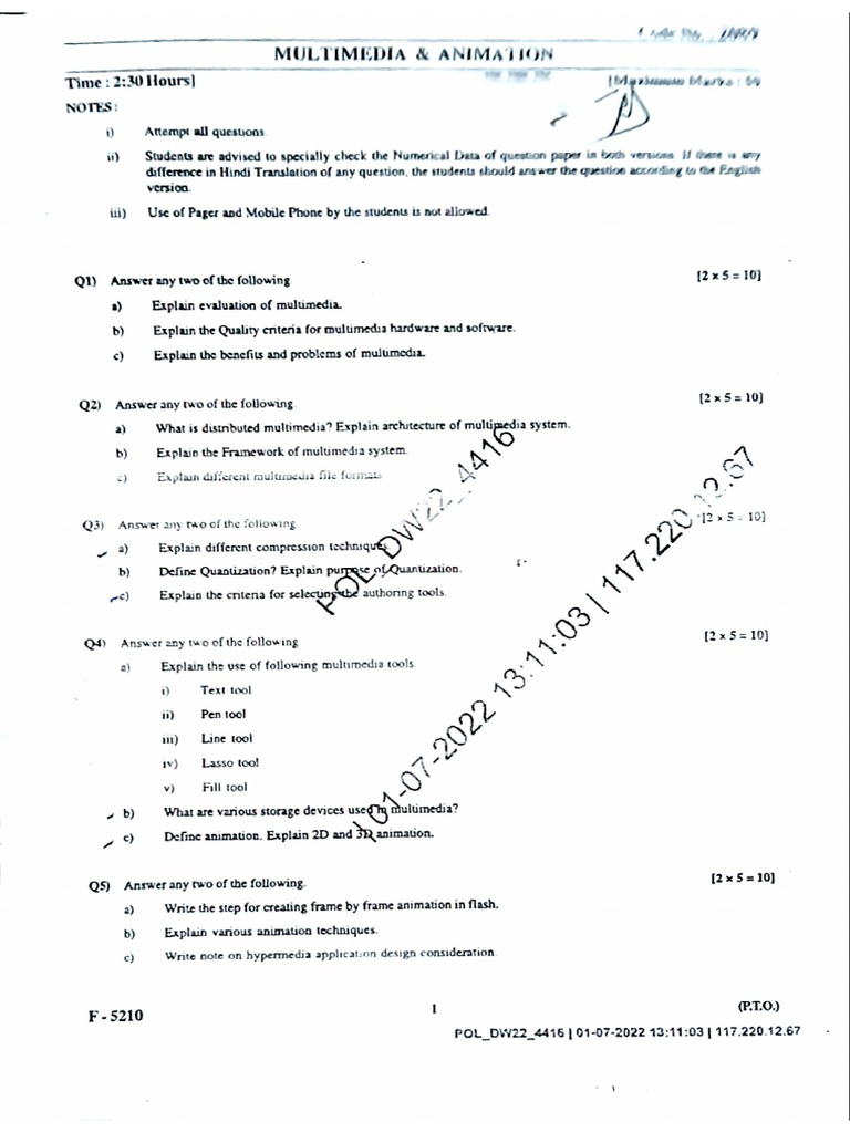Multimedia & Animation/ Computer Science and Engineering 2nd Semester ...