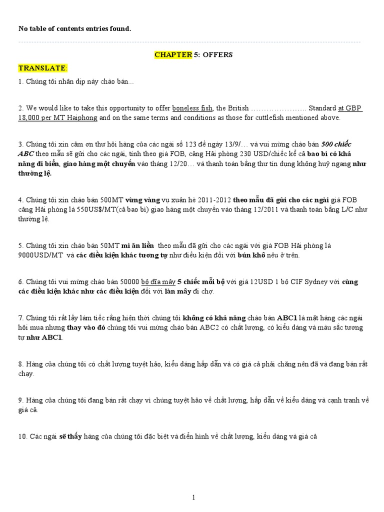 Chap5 Offers.t | PDF