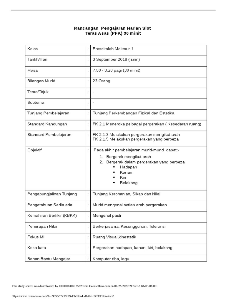 Rps Fizikal Dan Estetika | PDF