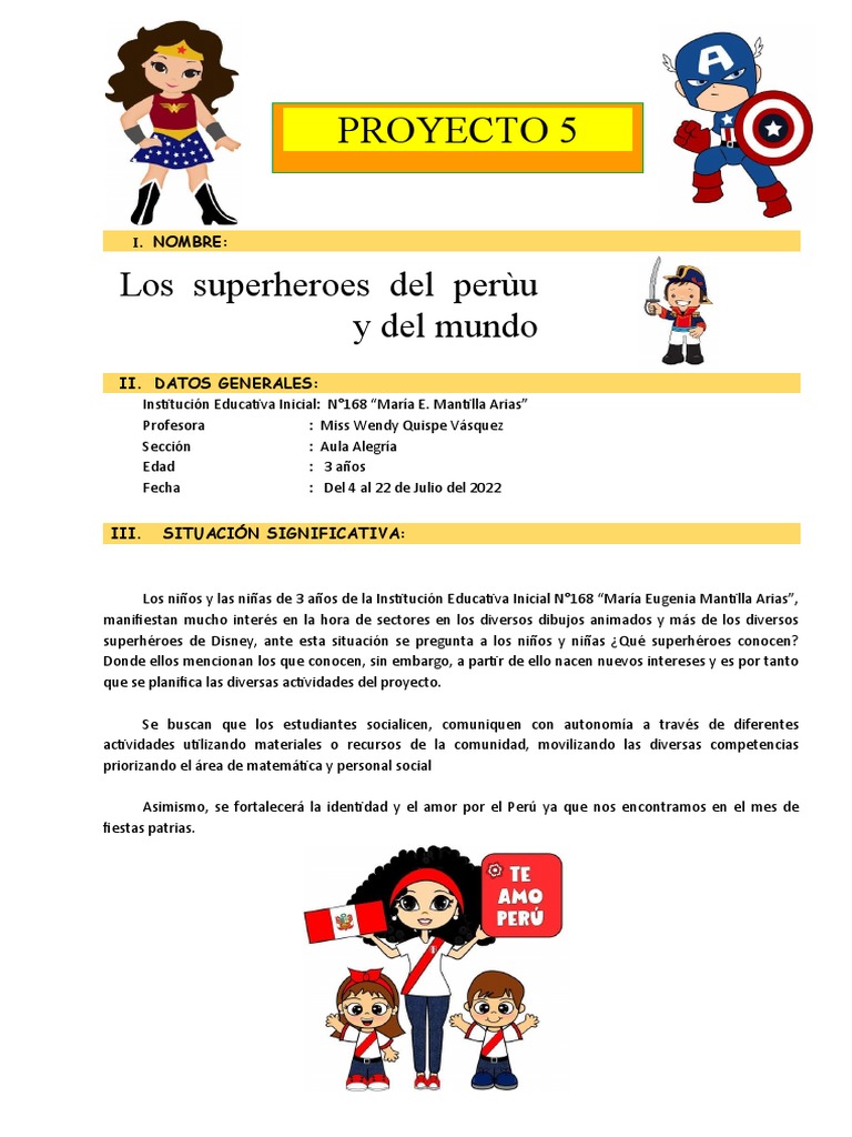 Proyecto Superhéroes para Niños de 3 Años | PDF