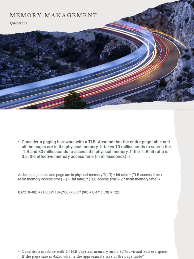 Ch9 Memory MGNT Questions | PDF | Computer Science | Computer Architecture