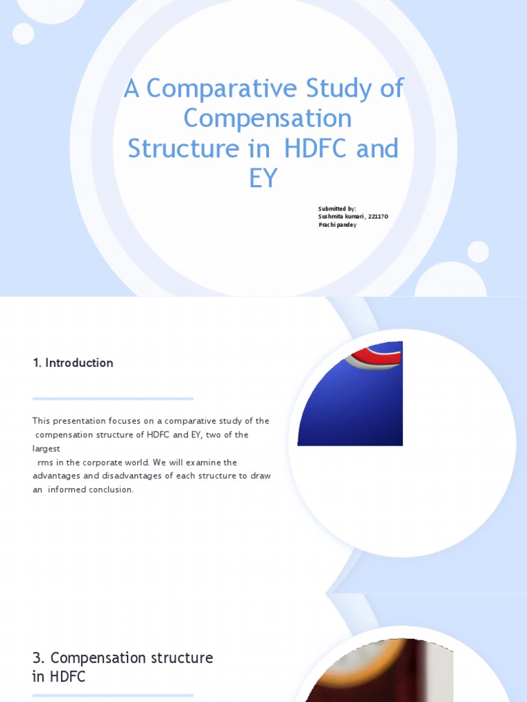 A Comparative Study of Compensation Structure in HDFC and Ey - Compressed | PDF