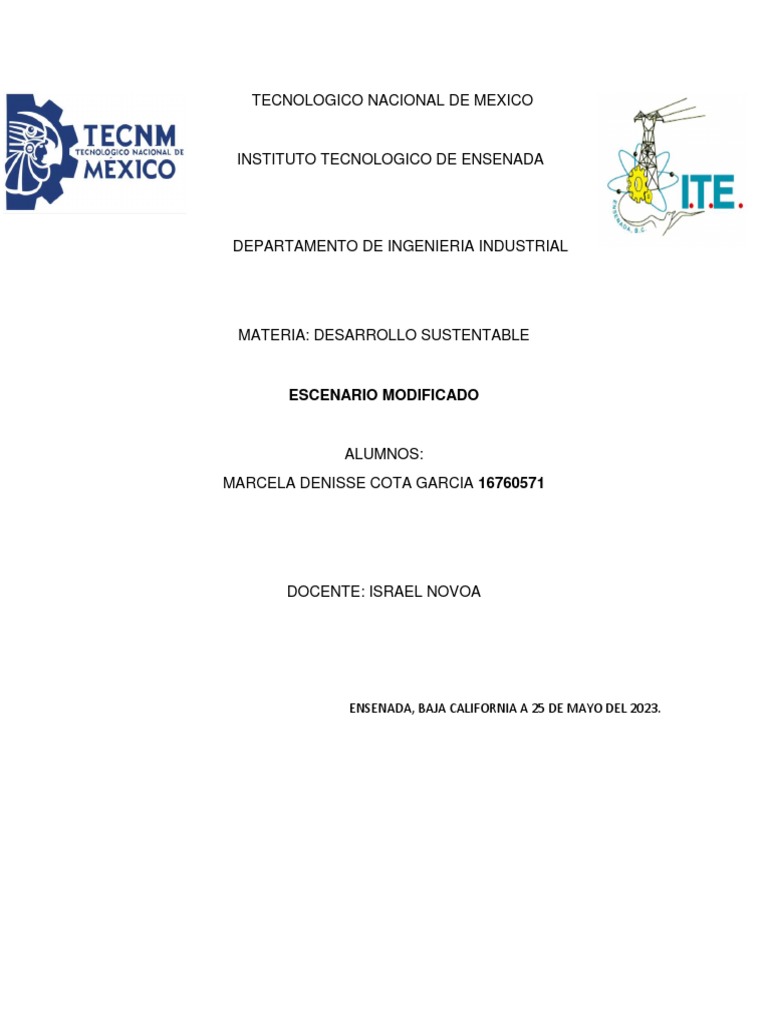 Escenario Modificado Pdf Sustentabilidad Desarrollo Sostenible
