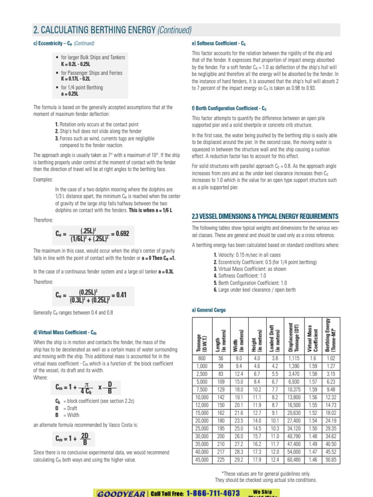 Berthing Calculation | PDF