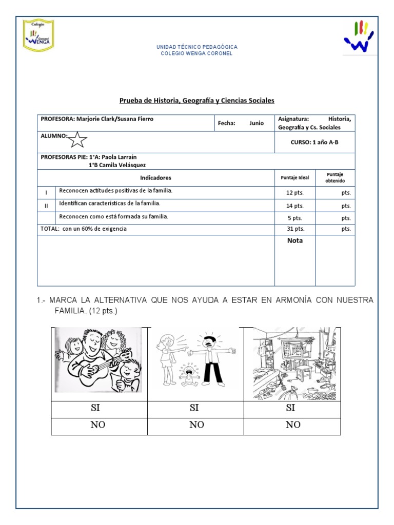 Prueba 2 La Familia. | PDF