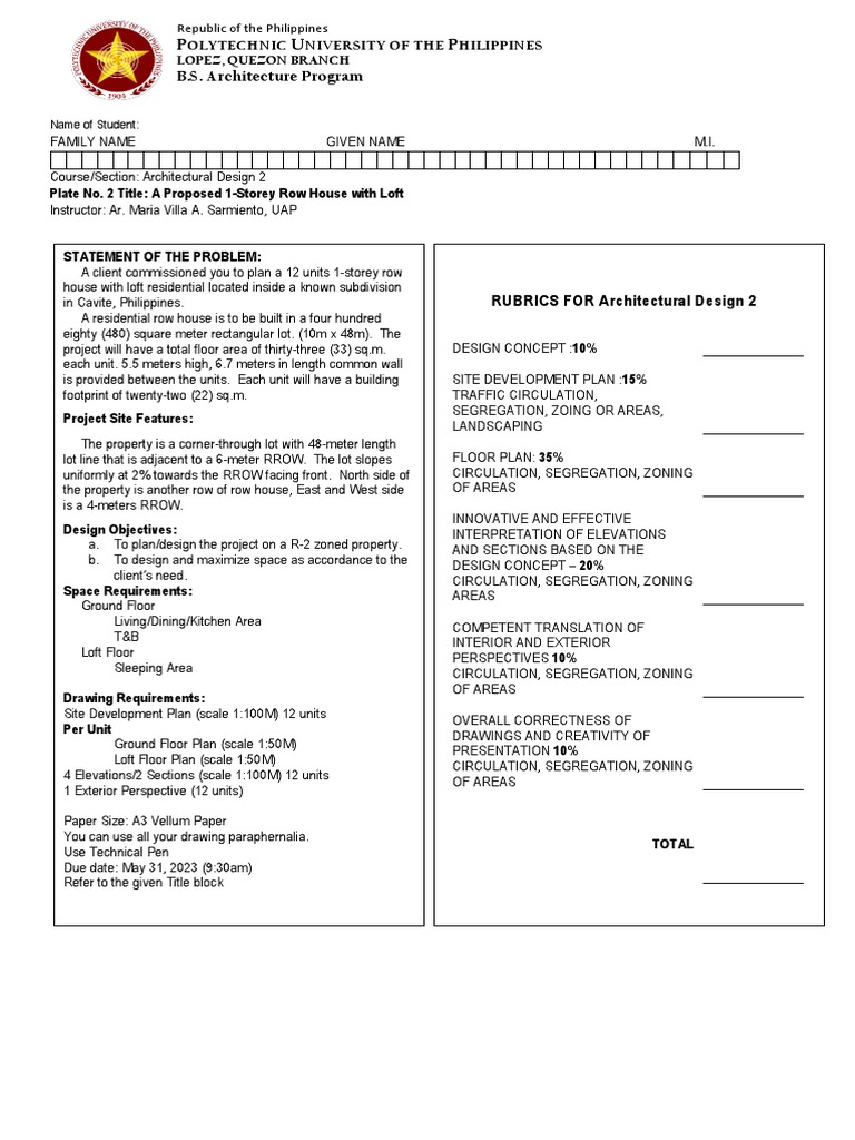 Plate No. 2 - Proposed Row Houses | Download Free PDF | Buildings And ...