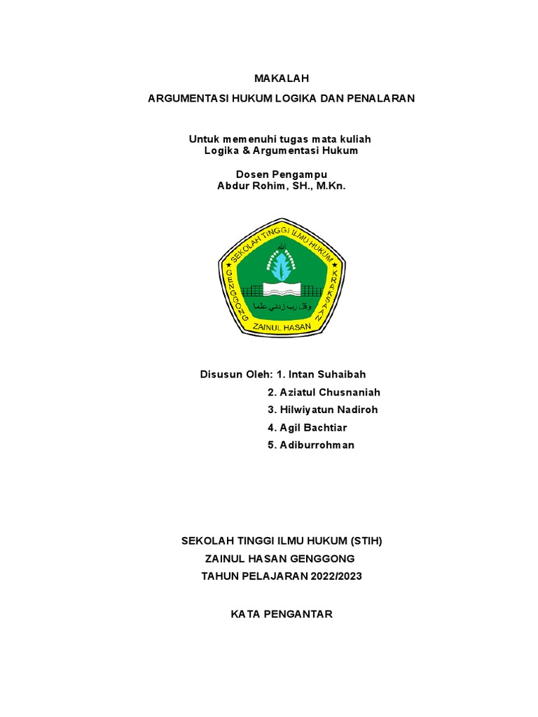 Argumentasi Hukum Logika Dan Penalaran | PDF Argumentasi Hukum Logika Dan Penalaran | PDF
