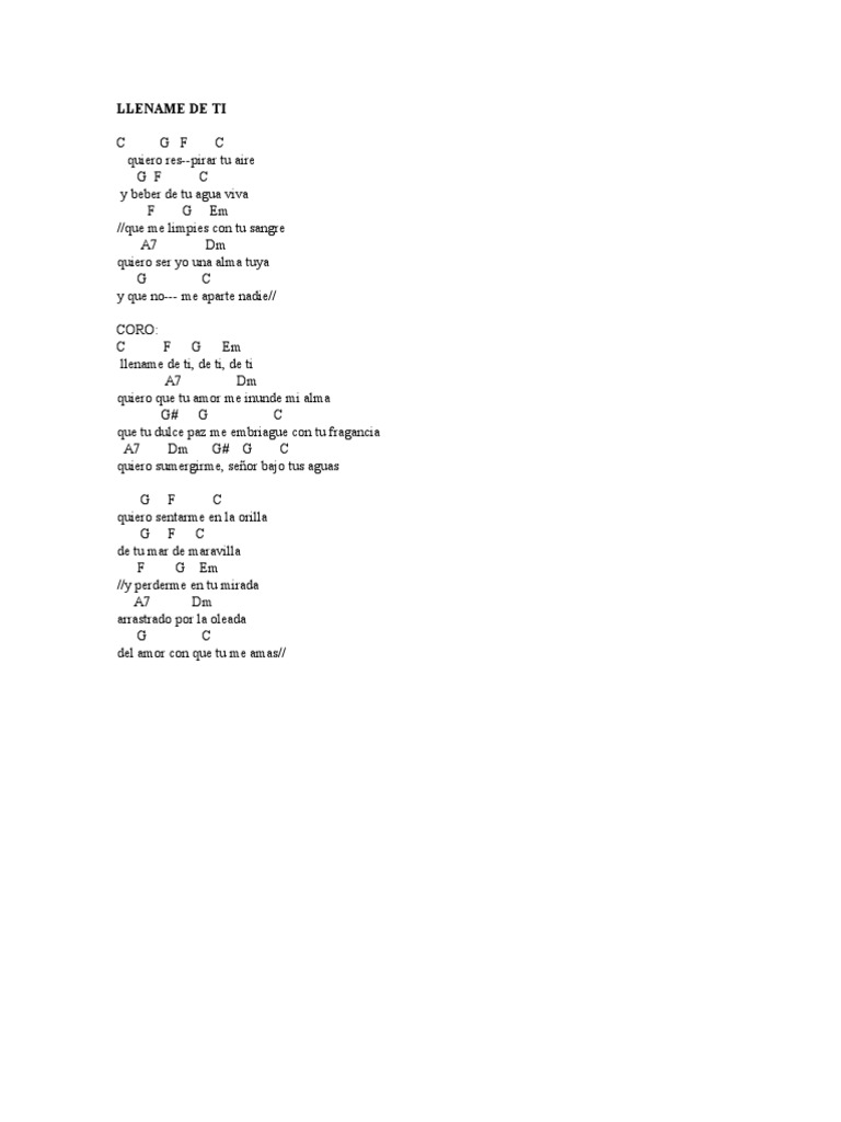 Llename de Ti: Letras y Acordes | PDF