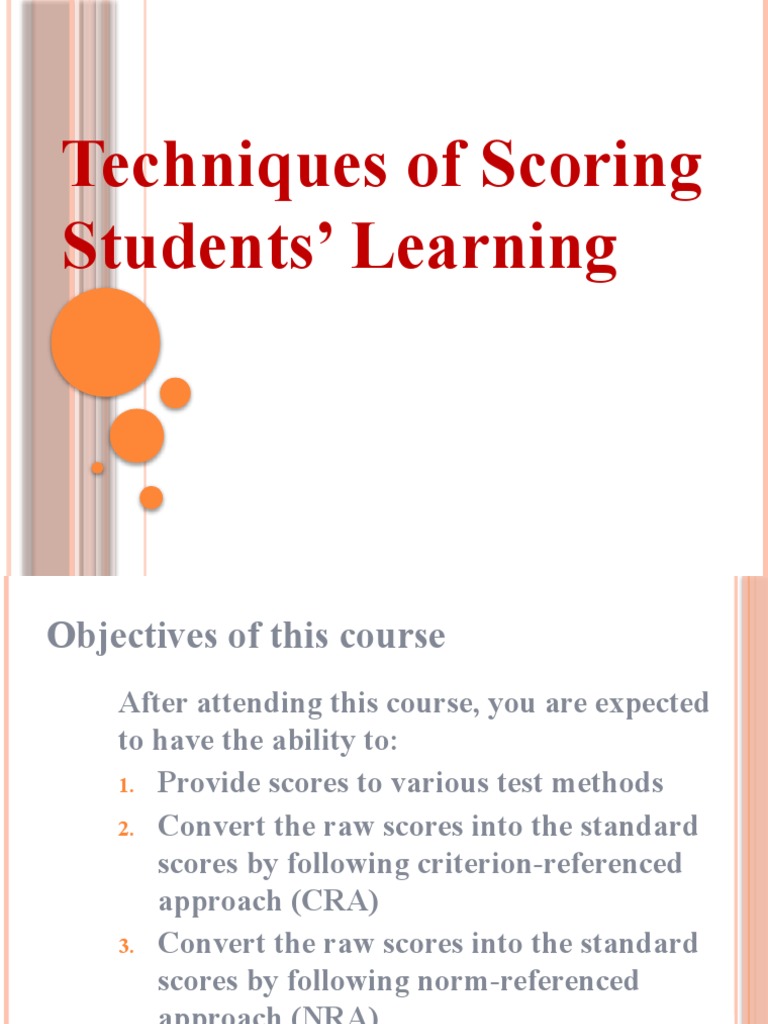 The Techniques of Scoring | Download Free PDF | Variance | Standard ...