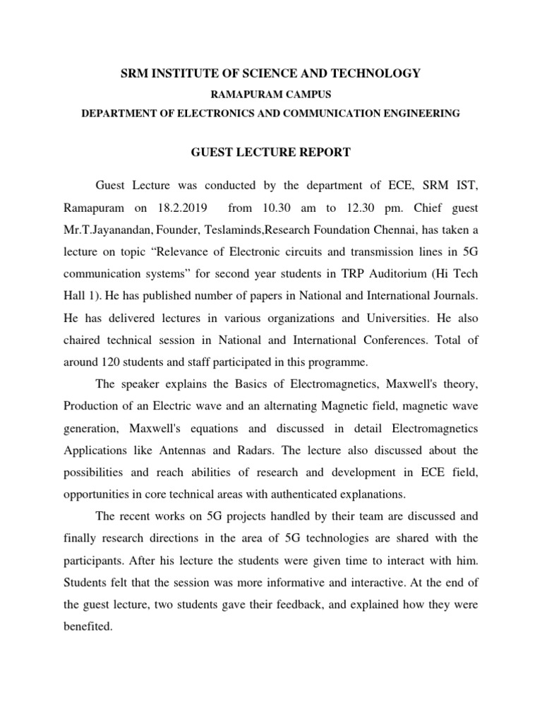 Guest Lecture Report | PDF