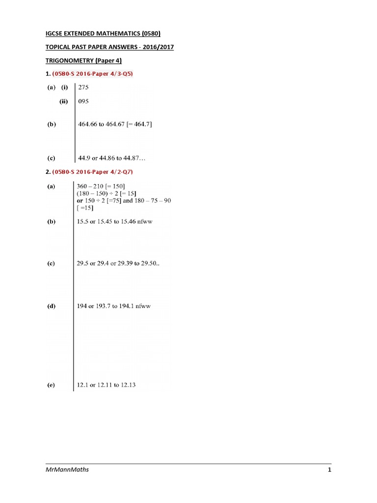 2016 2017 Ppqs Trigonometry Ms Pdf
