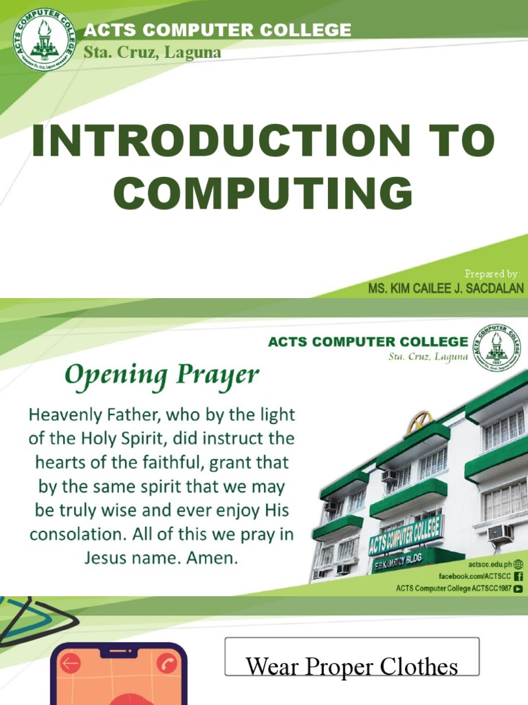 Introduction To Computing Week 3 | PDF | Computing | Information