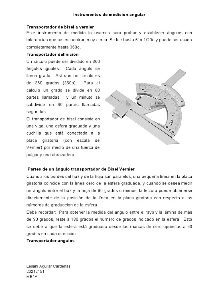 Instrumentos de Medición Angular | PDF | Ángulo | Medición