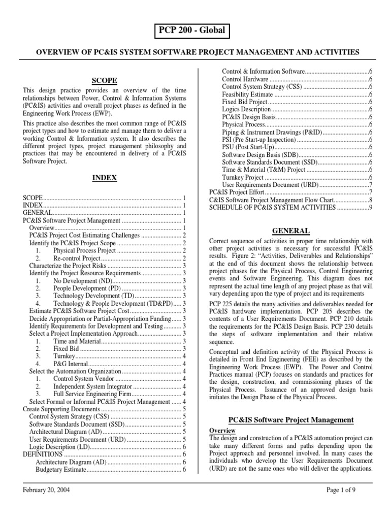 00b PCP200 - PCIS SYSTEM SOFTWARE PROJECT MANAGEMENT | PDF | Project ...