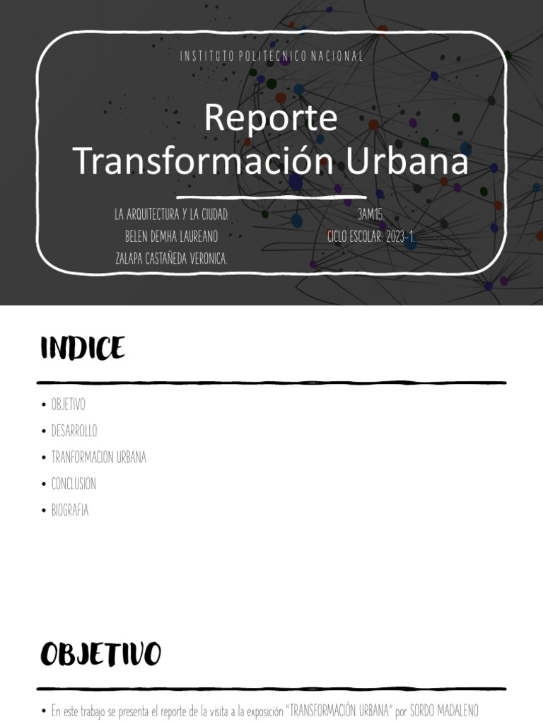Reporte Transformación Urbana | PDF | Arquitecto