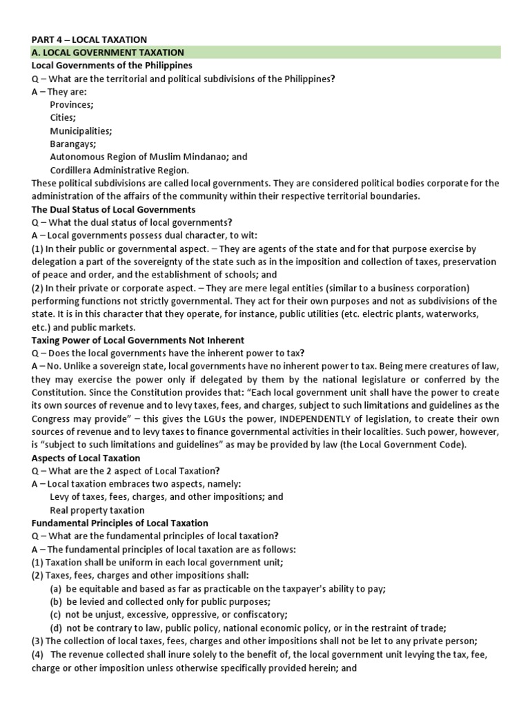 Local Taxes | PDF | Taxes | Property Tax