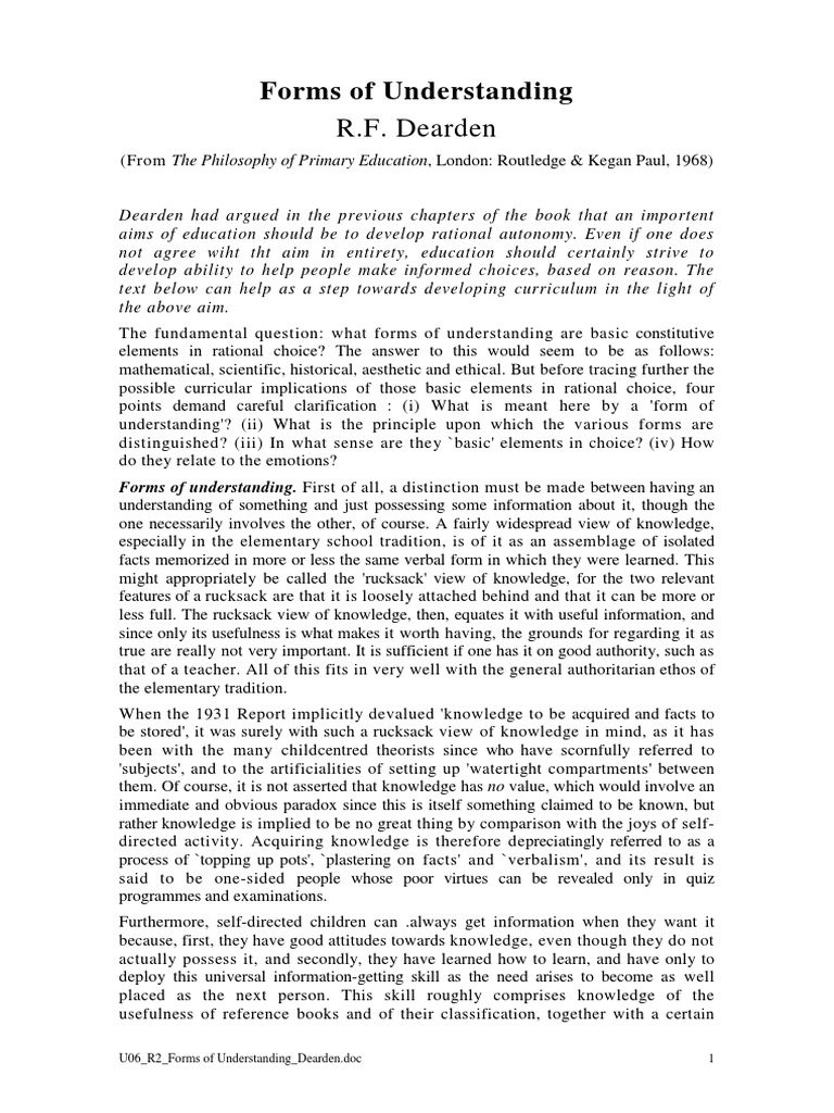 02 - Dearden - Forms of Understanding - PG 13 | PDF