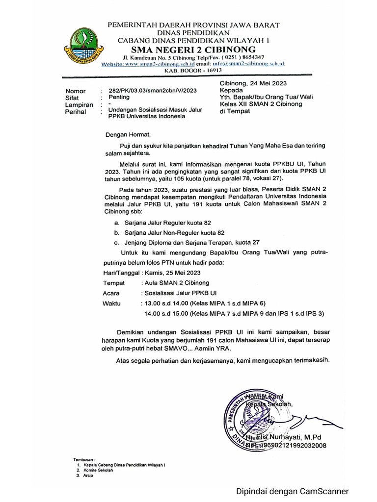 Undangan Sosialisasi PPKB UI | PDF