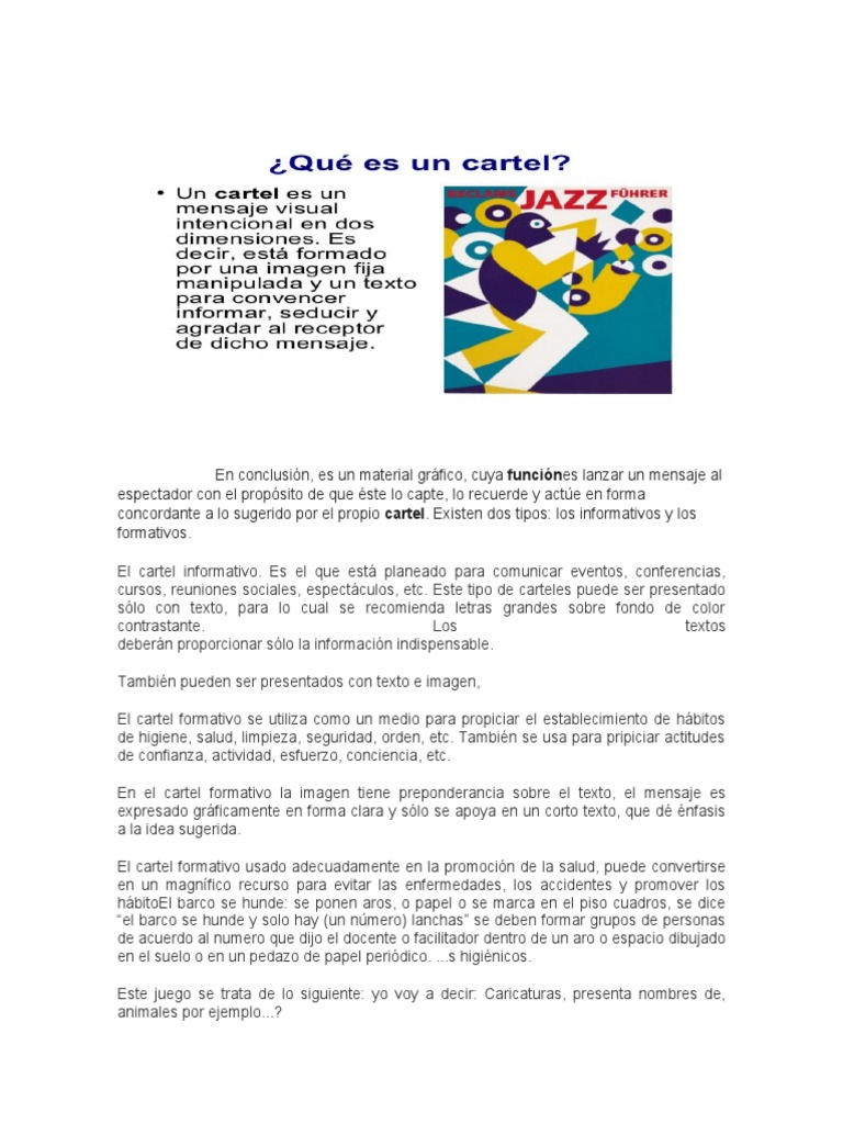 Tipos de carteles: informativos y formativos | PDF | Póster