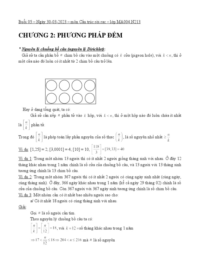 Buoi 05 - Ngay 30-03-2023 - Mon Cau Truc Roi Rac - MA004.N213 | PDF