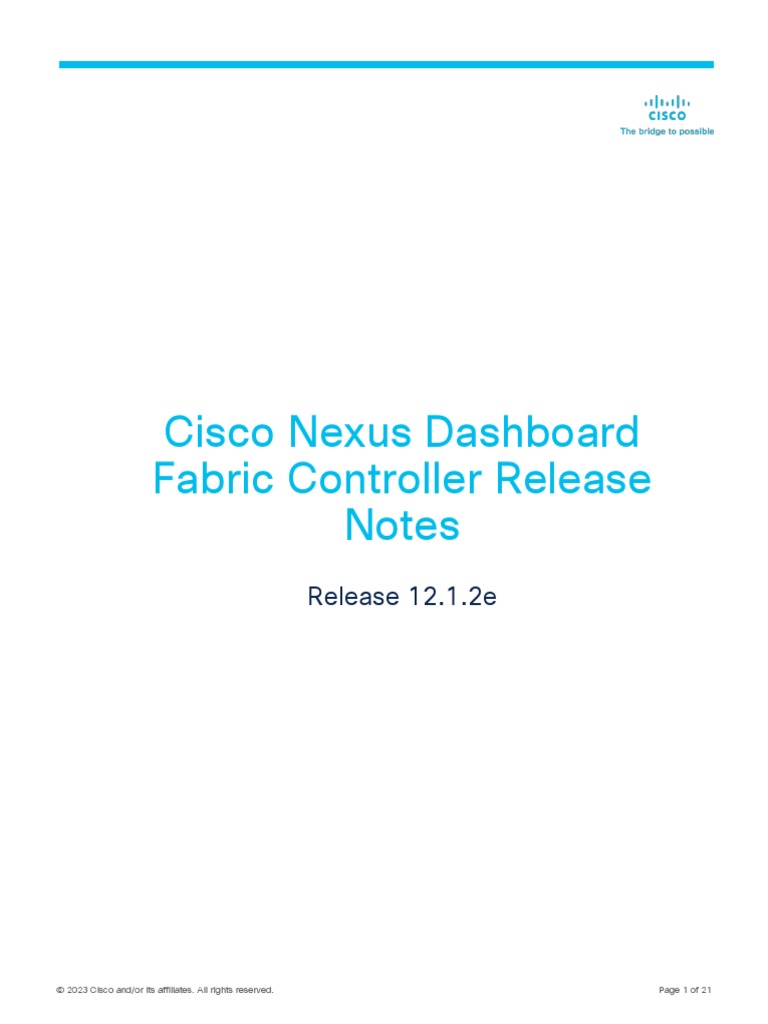 Cisco Nexus Dashboard Fabric Controller Release Notes, Release 12.1.2e ...