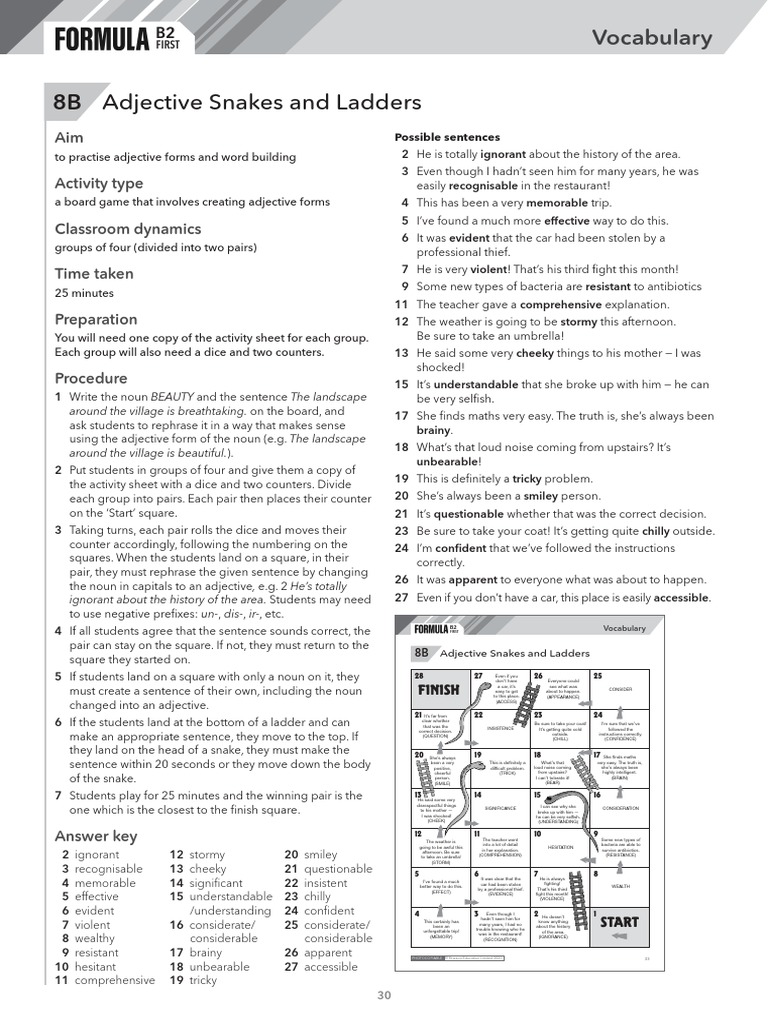 Formula B2 - Unit 8B Photocopiable | PDF