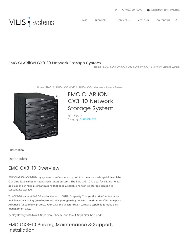 EMC CLARiiON CX3-10 Network Storage System | PDF | Computer Data | Electronics