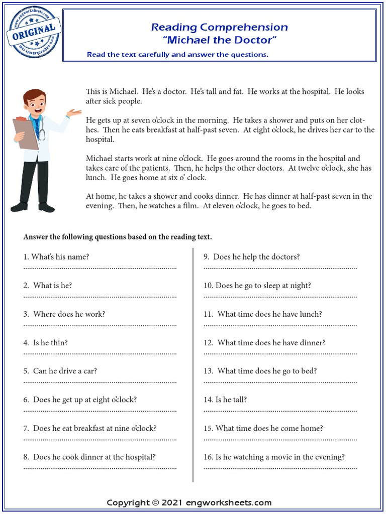 Reading Comprehension Worksheets | PDF