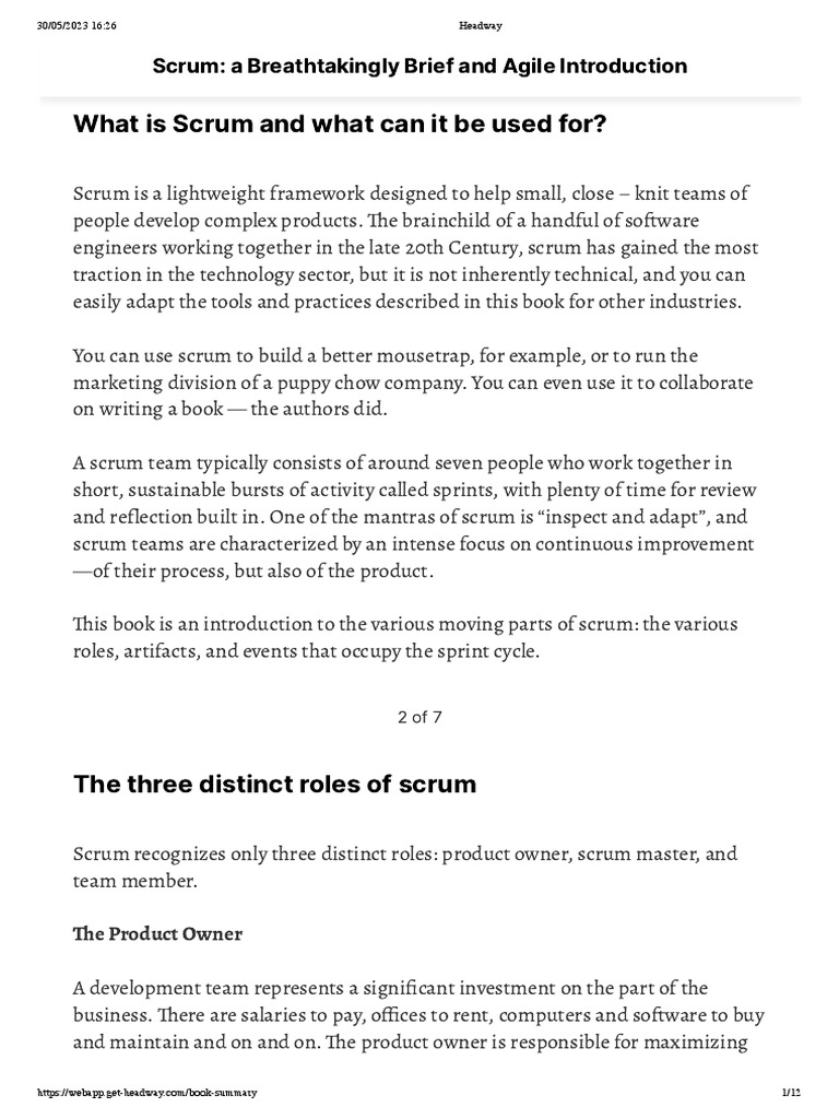 Scrum - A Breathtakingly Brief and Agile Introduction Chris Sims, Hillary Louise Johnson ...