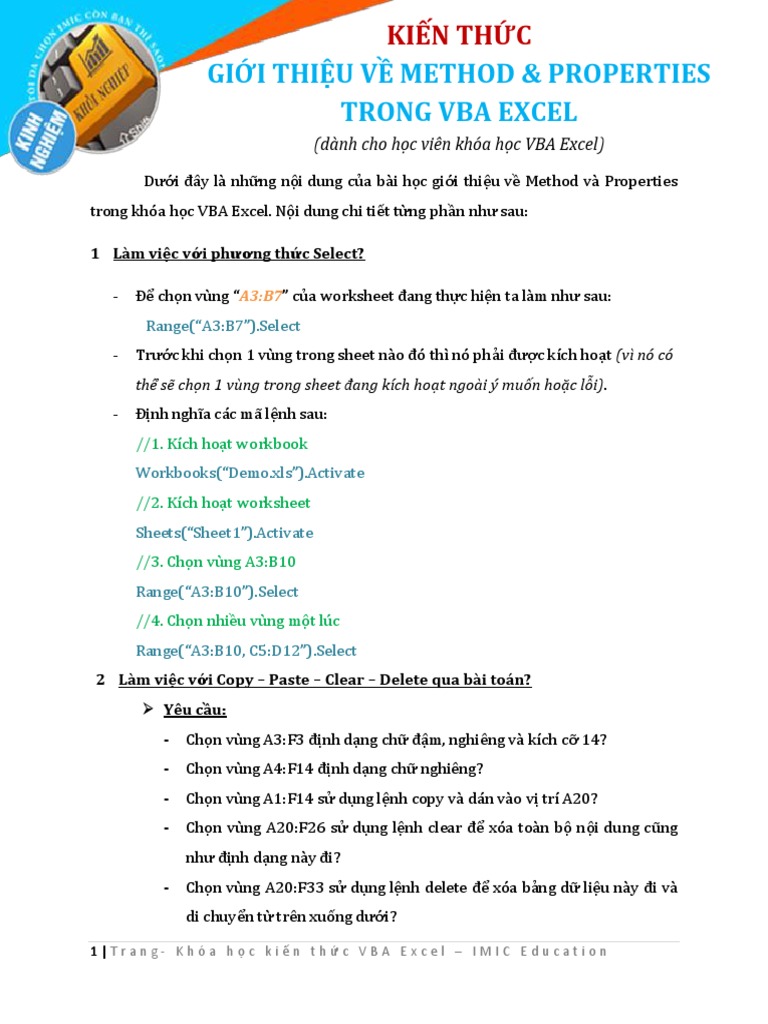 (Imic Education) Overview-Method-And-Properties | PDF