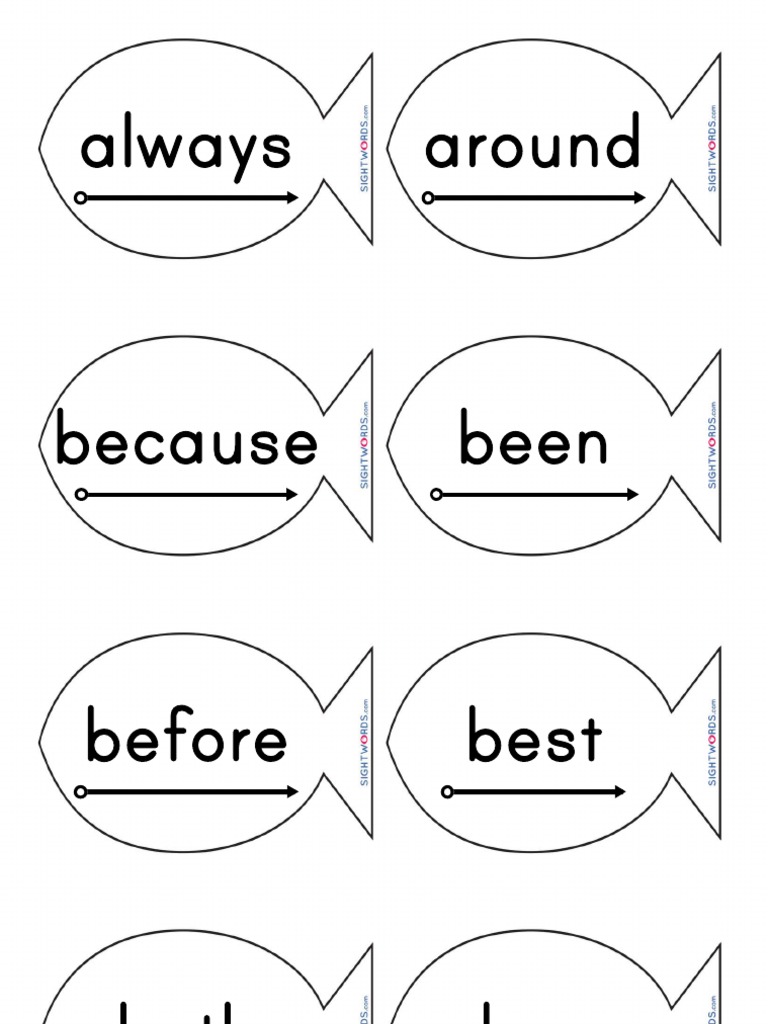 Sight Words Fishing Dolch 2nd Grade | PDF