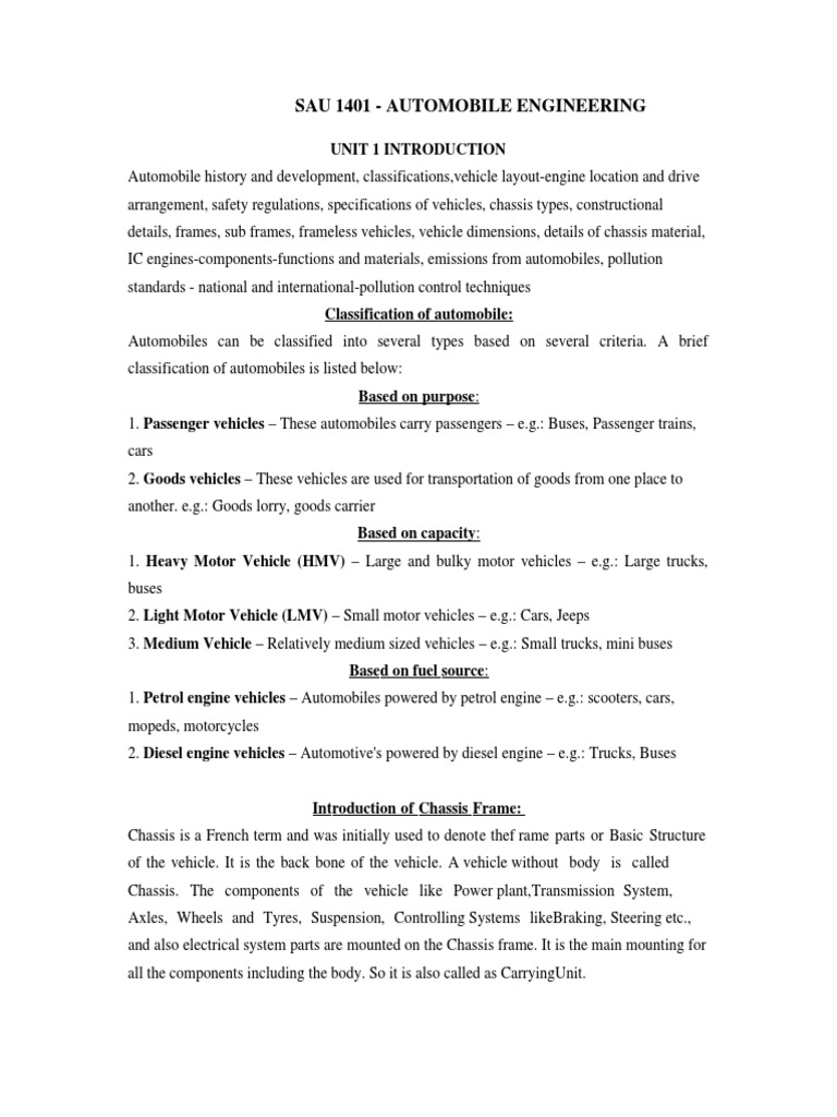 Chassis Frame Types and Functions | PDF | History