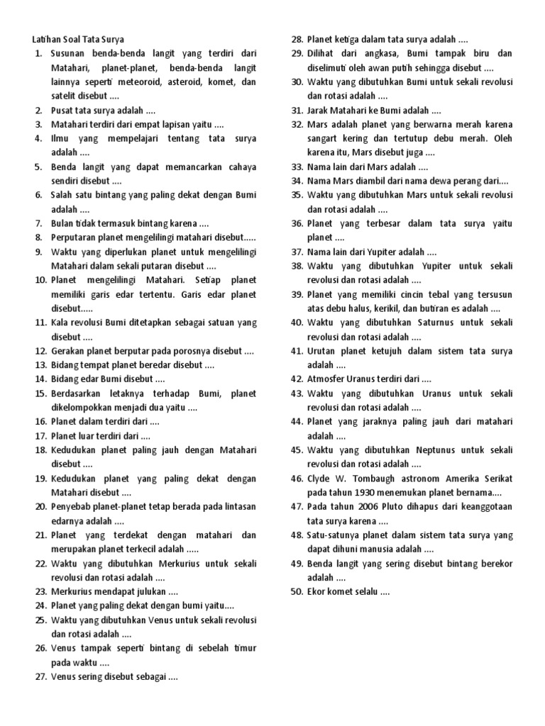 Latihan Soal Ipa Kelas 7 Cetak Pdf