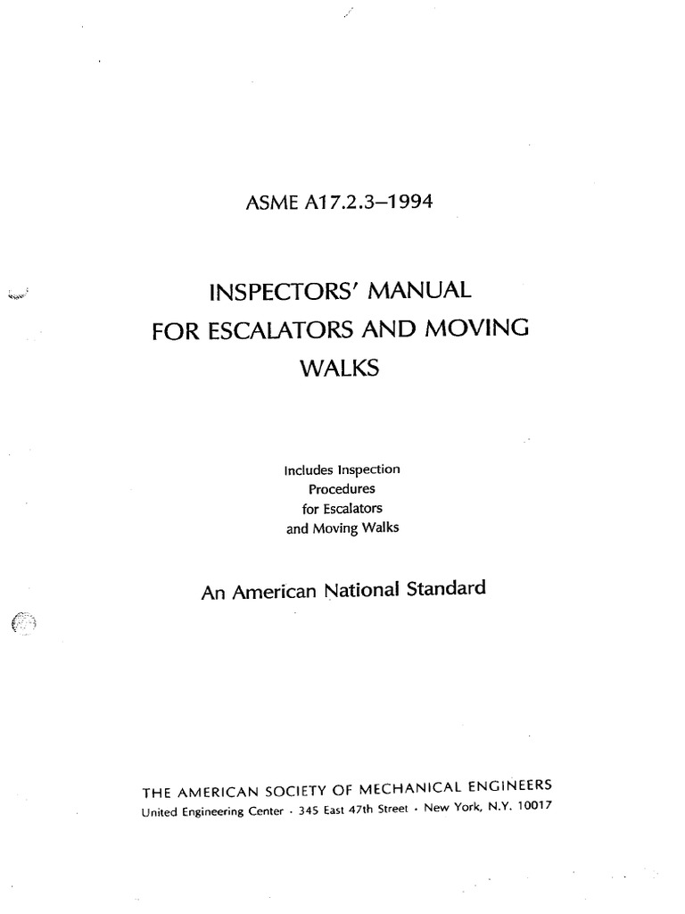 Asme A17.2.3 1994 | PDF