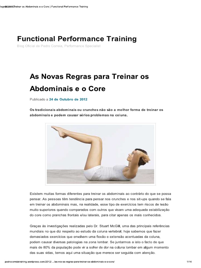 As Novas Regras para Treinar Os Abdominais e o Core - Functional ...