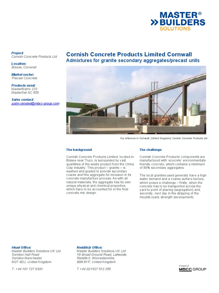 Cornish Concrete Products | PDF | Concrete | Construction Aggregate