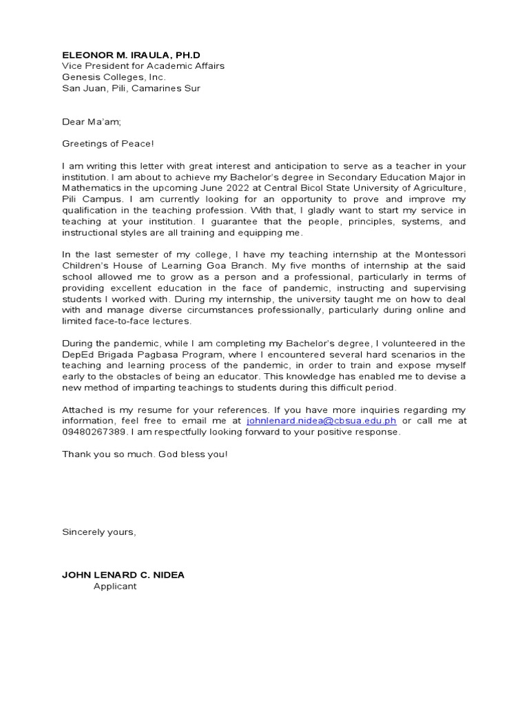 Genesis Resume Sample | Download Free PDF | Learning