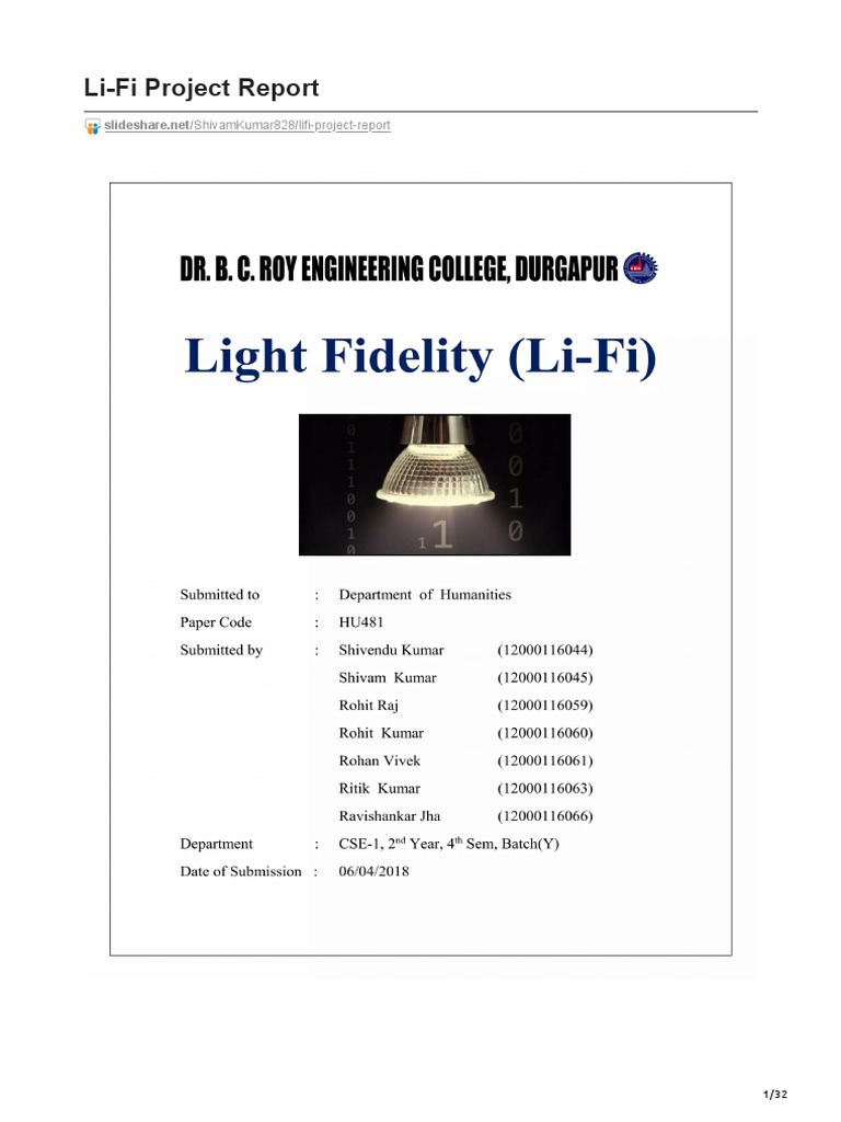 Li-Fi Technology Project Overview | PDF | Computers | Technology ...