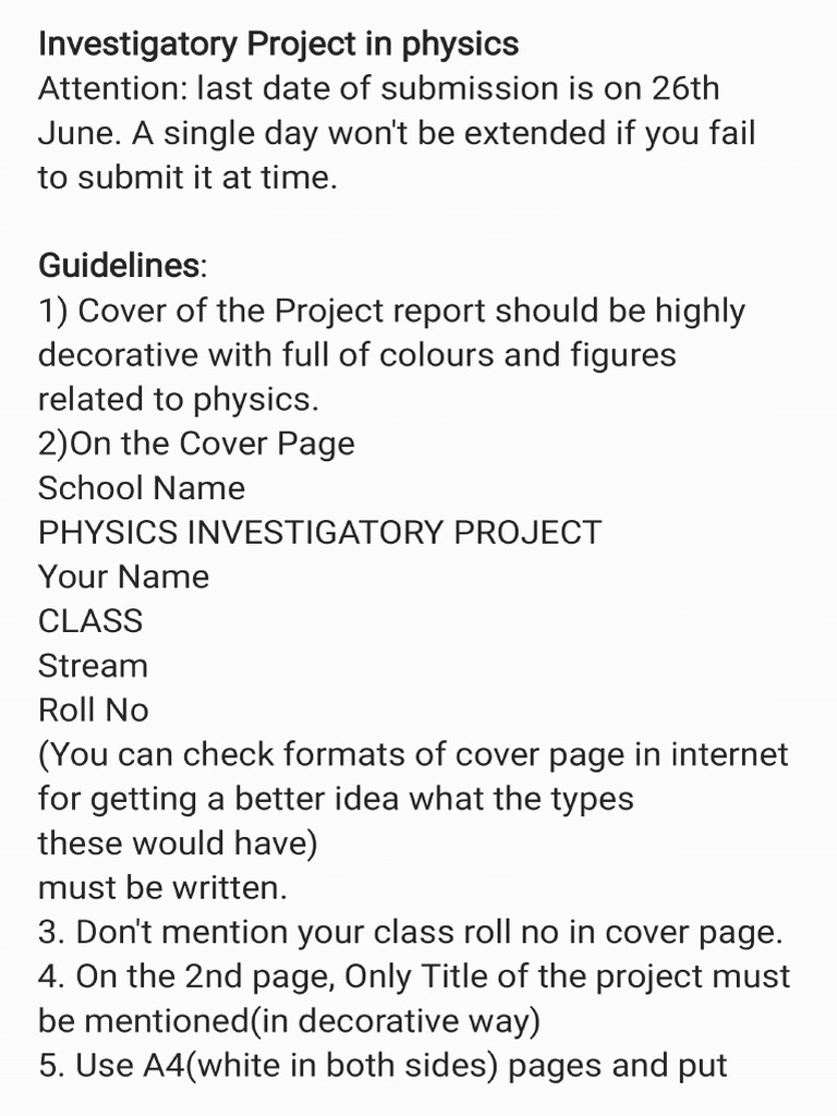 Physics Project For Class 11 | PDF