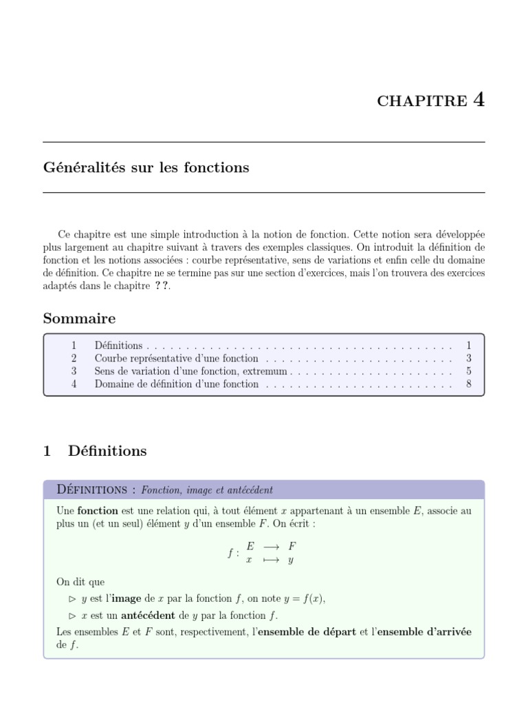Introduction aux Fonctions | PDF | Fonction monotone | Fonction ...