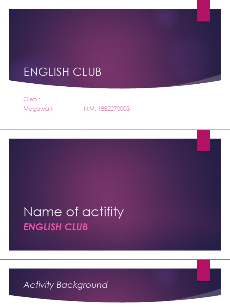 English Club PPT (Mega) | PDF