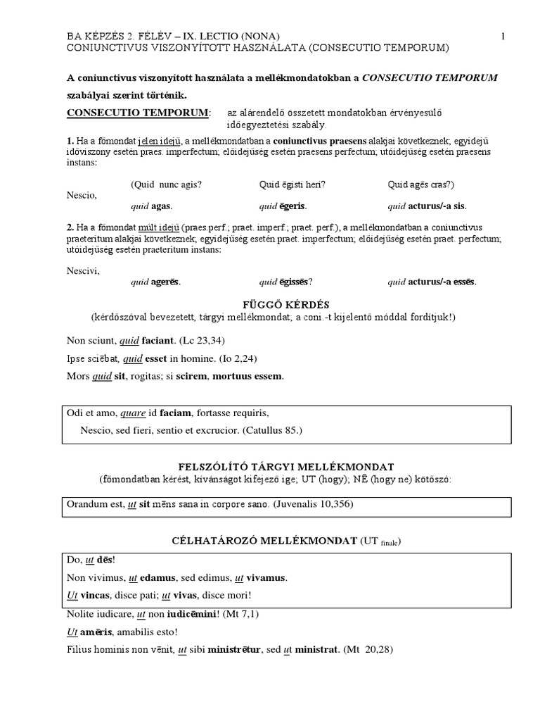 A2 - Lectio9 - Consecutio Temporum - 2017 | PDF