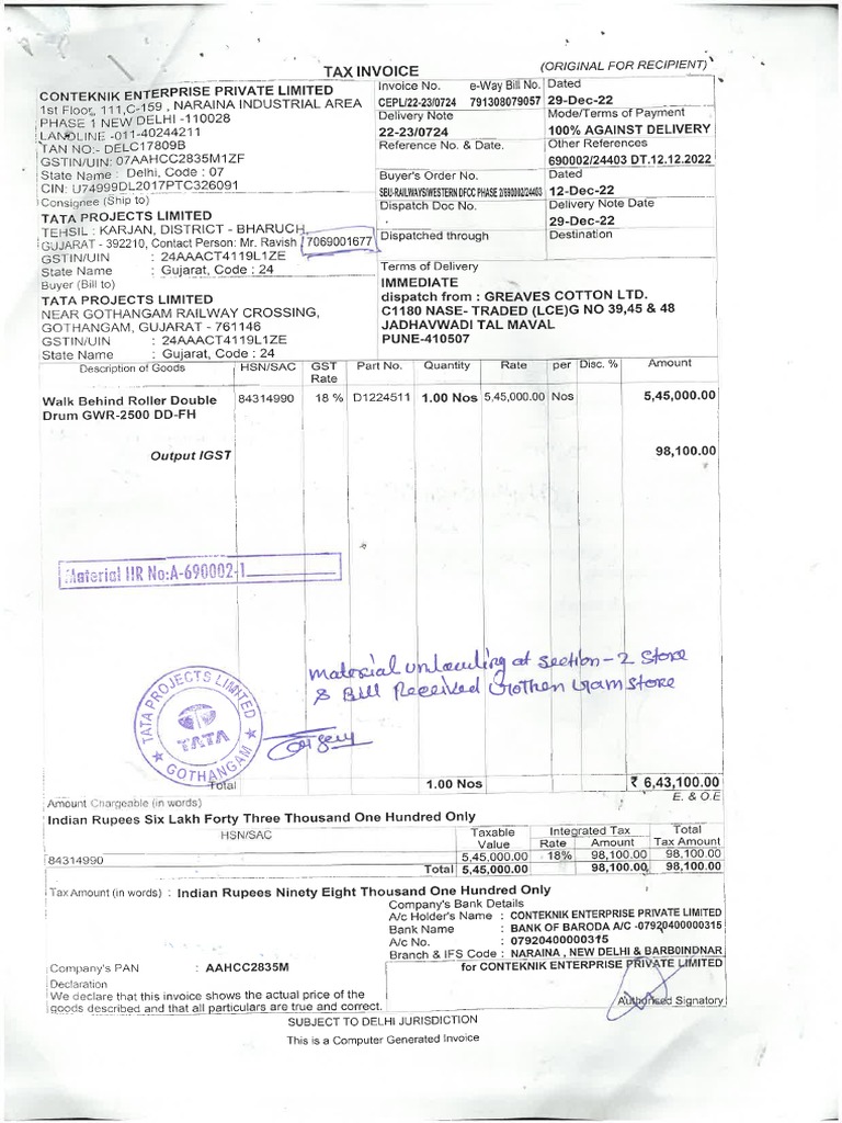 Roller Invoice | PDF